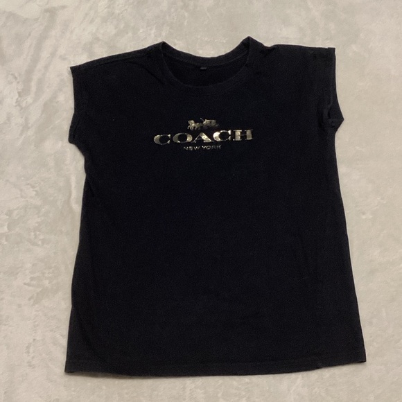Coach | Tops | Coach Black Tee With Gold Accents | Poshmark